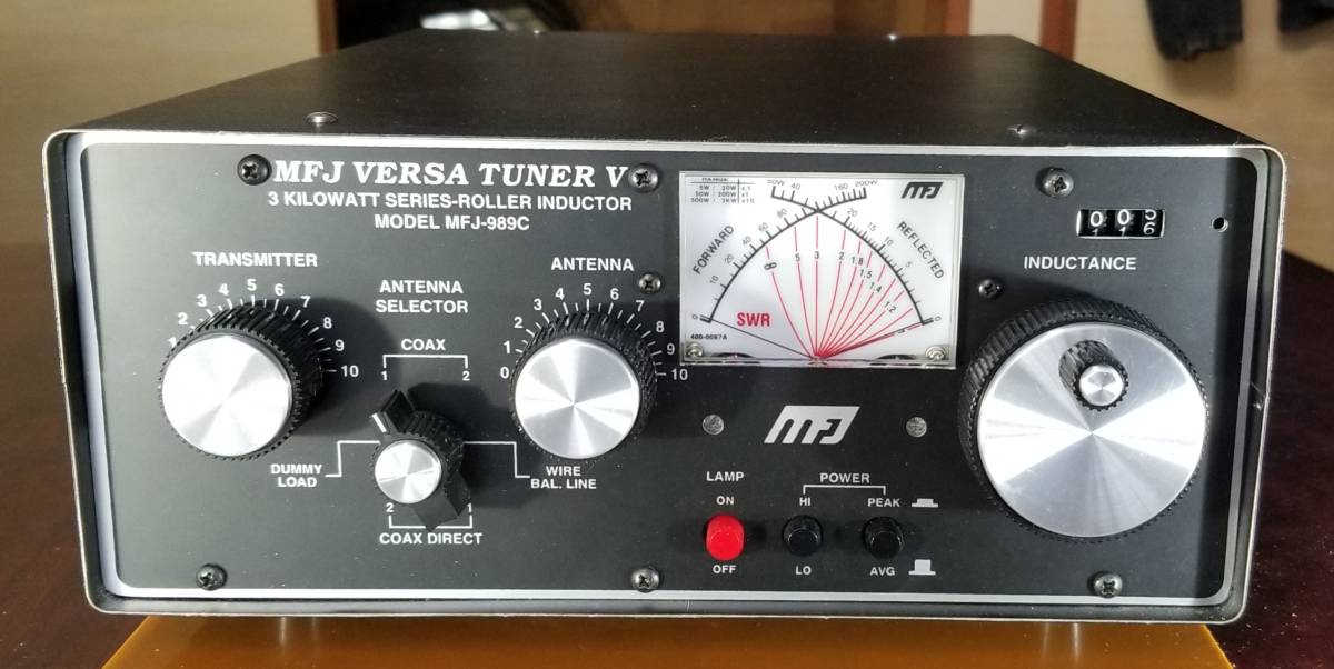 MFJ-989C MFJ VERSA TUNER Ⅴ 3 KILOWATT SERIES-ROLLER INDUCTOR SWR計難あり(固定 ...