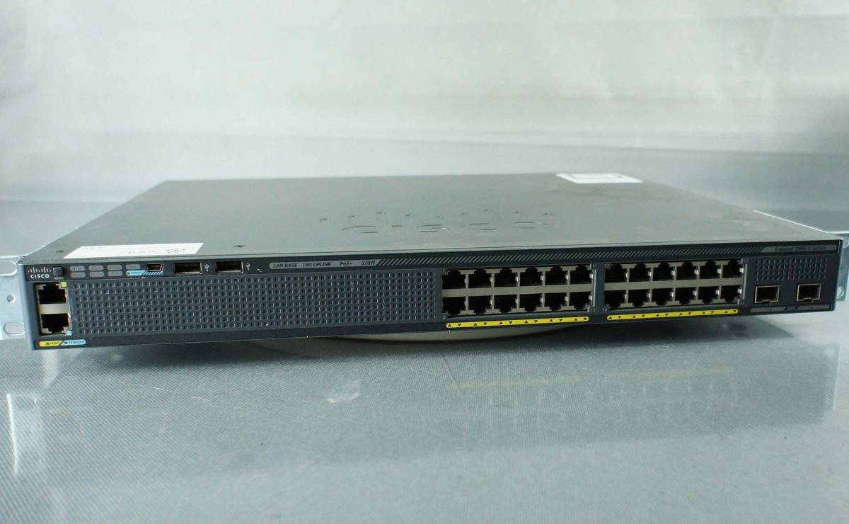 ラスト4台 初期化済 Cisco WS-C2960X-24PD-L V01 24port PoE+給電対応 UNIVERSALK9-M 15. ...