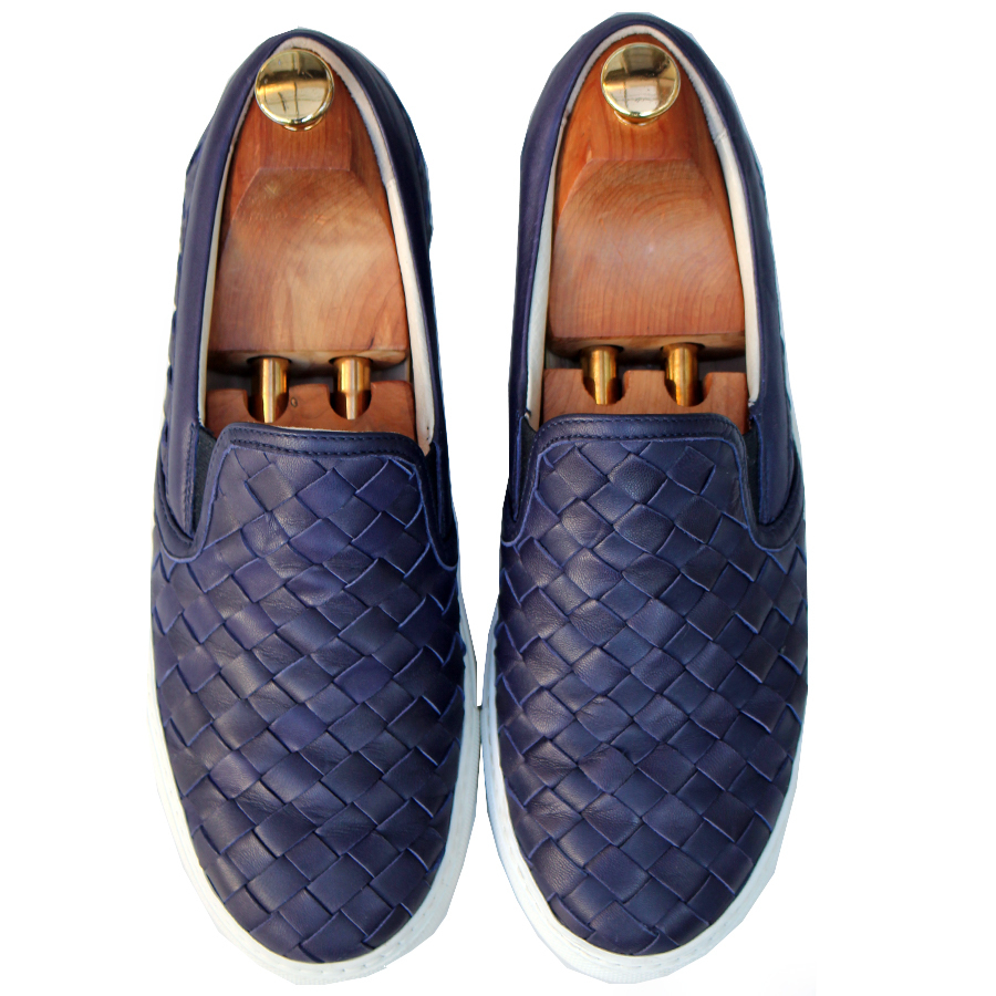 良品 イタリア製 ボエモス BOEMOS レザースリッポン 40＝25cm ローカットスニーカー 編み込み ネイビー メンズ v-370(25.0cm)｜売買されたオークション情報、yahoo ...