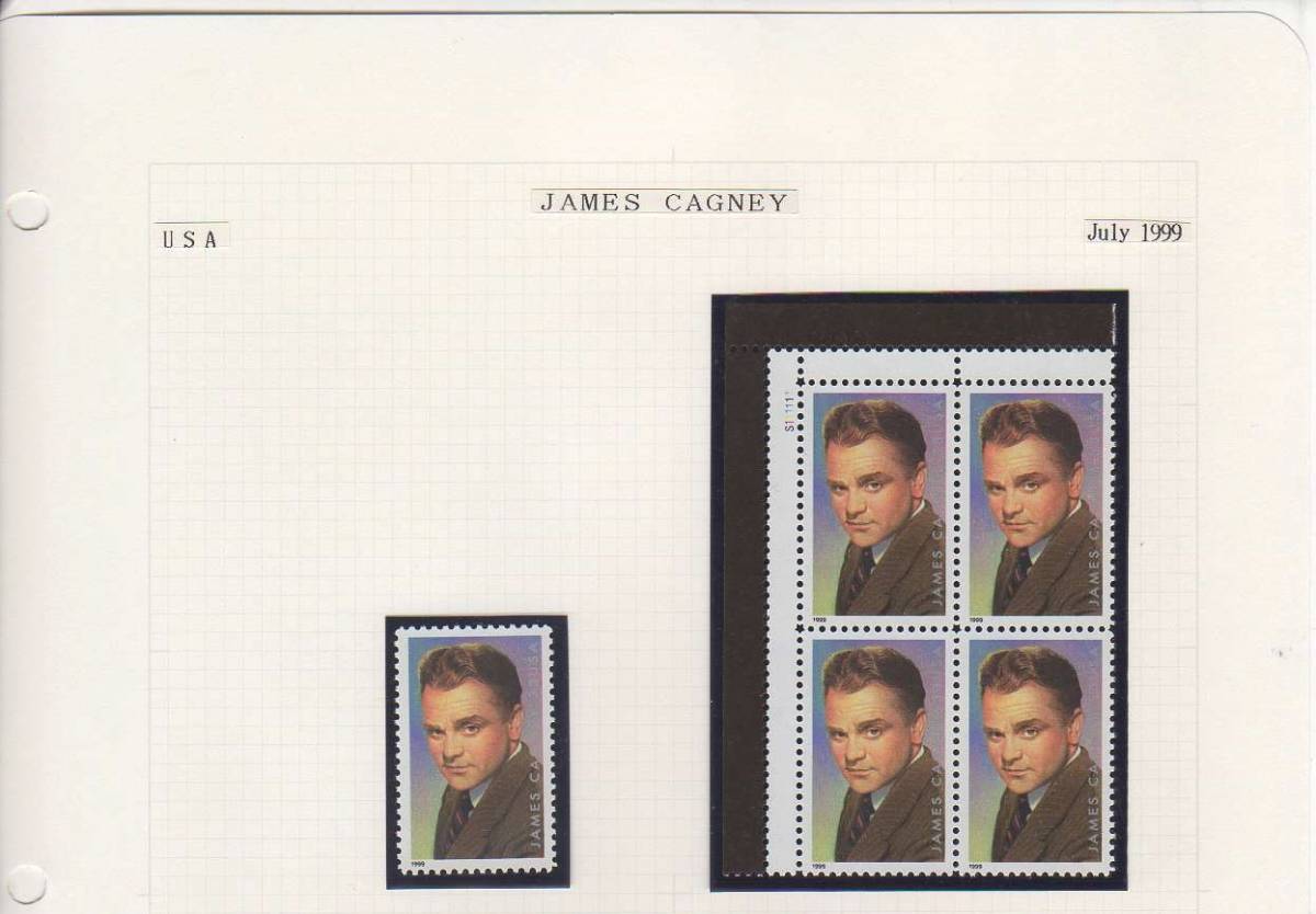 24 アメリカ映画 ＜ 1999 J.キャグニー 映画俳優 単片 田型＋20面シート / リーフ ＞(北アメリカ)｜売買されたオークション情報 ...