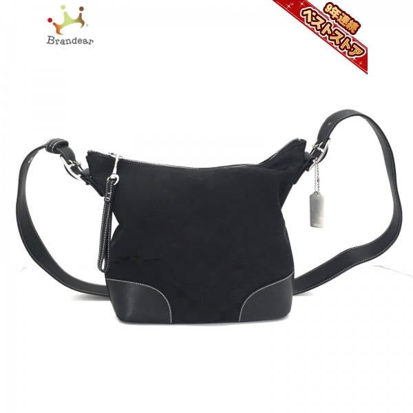 コーチ COACH ショルダーバッグ 6347 シグネチャースモールスリムダッフル ジャガード×レザー 黒 バッグ(男性用)｜売買された ...