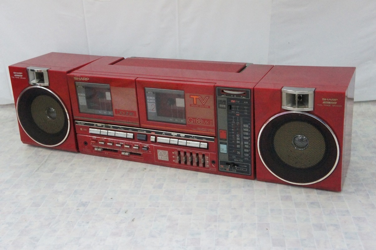 SHARP シャープ QT-88MK R レッド ダブルラジカセ a459412t(ラジカセ)｜売買されたオークション情報、yahooの商品情報をアーカイブ公開 - オークファン（aucfan ...