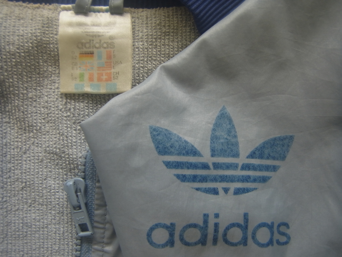 ビンテージ adidas アディダス ナイロン ジャケット ジップ ジッパー ブルゾン ジャージ ドイツ ジャーマン グレー ネイビー タオル D52 M(ジャンパー、ブルゾン)｜売買された ...