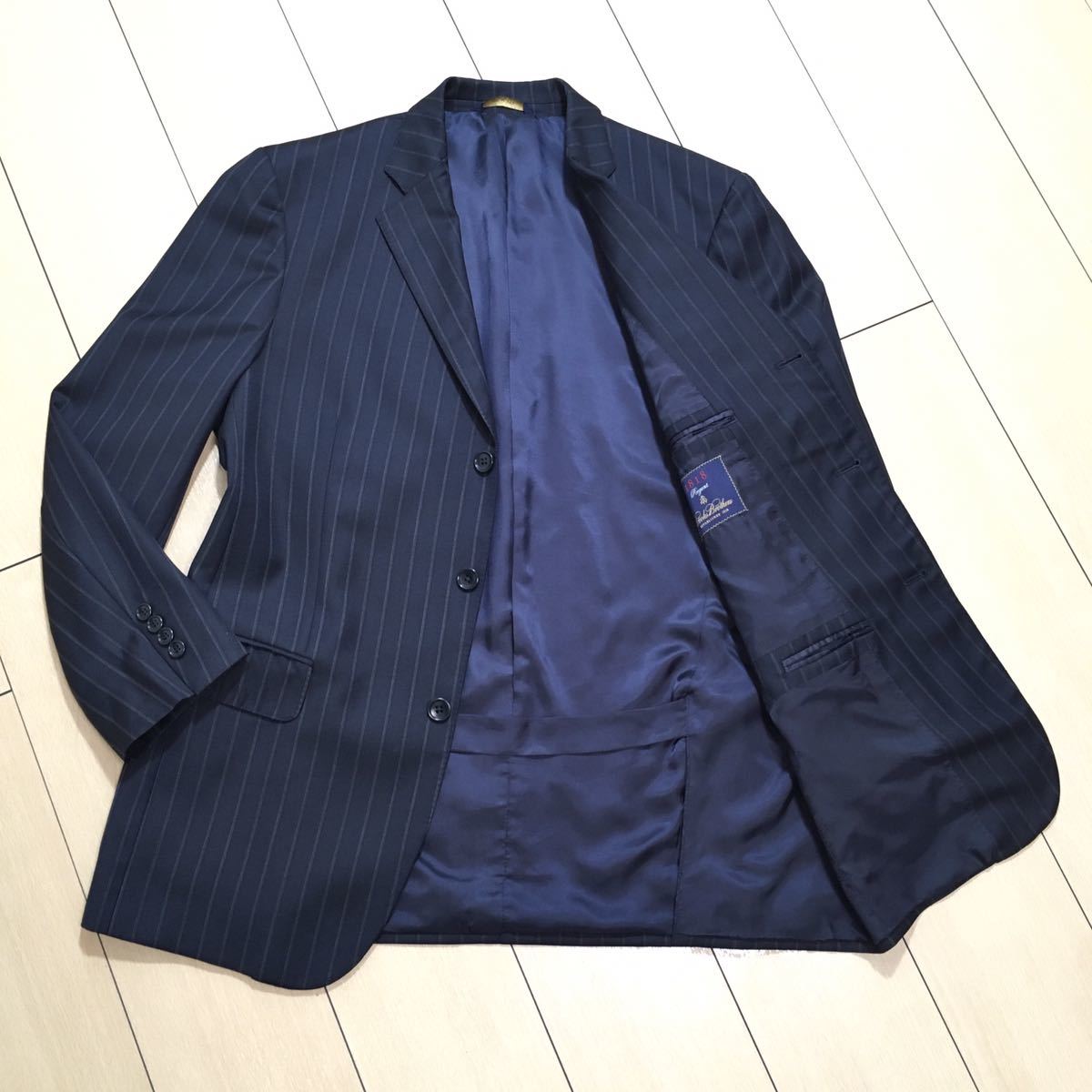 ブルックスブラザーズ 極上ネイビー ストライプ テーラードジャケット メンズ ビシネス 紺 総裏 上質ウール 春秋冬/41R/XL位/A692(XLサイズ以上)｜売買されたオークション情報 ...