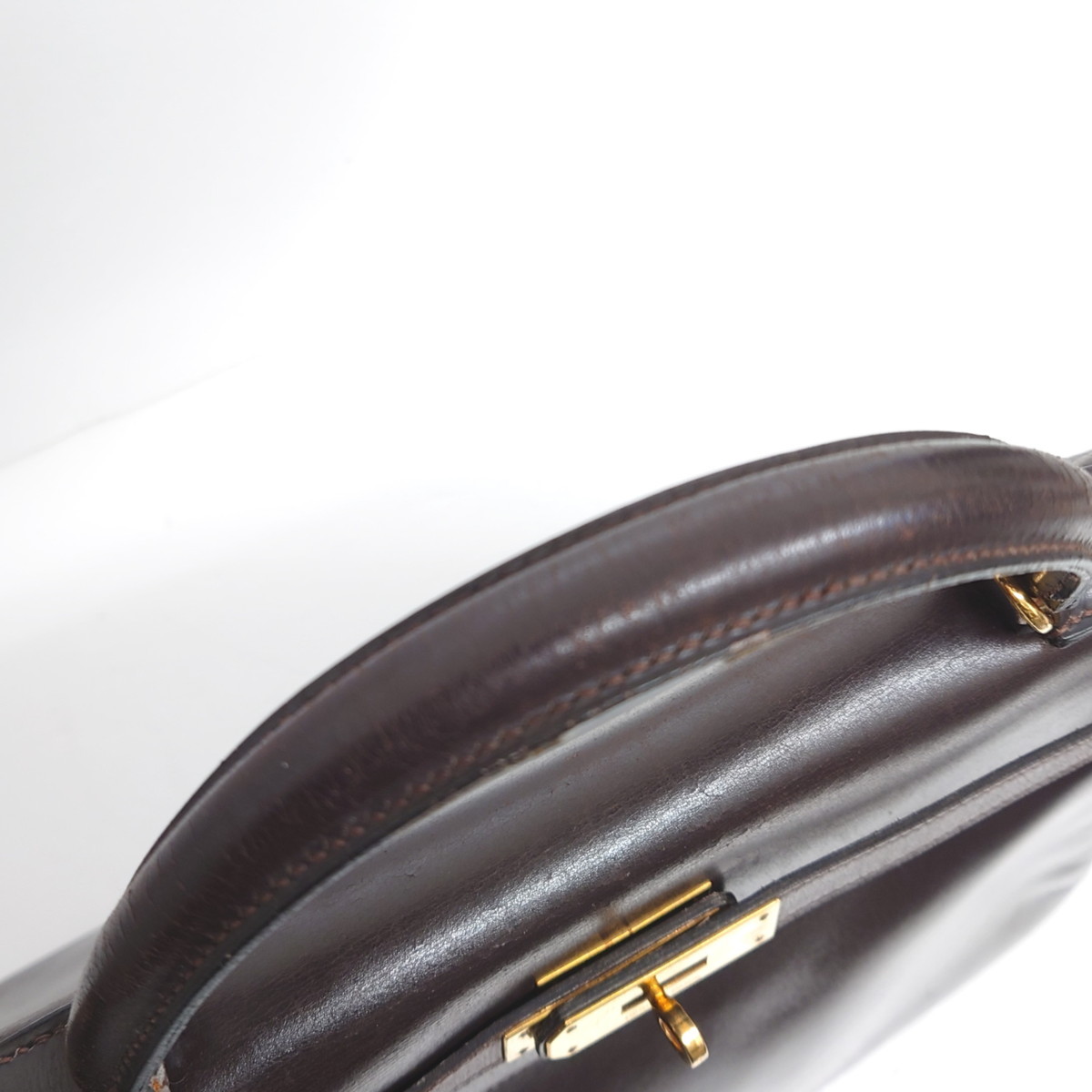 HERMES エルメス ケリー32 G刻印 ジャンク こげ茶 ダークブラウン ボックスカーフ ハンドル取れ オールド ヴィンテージ 8686(ケリー32)｜売買されたオークション情報 ...