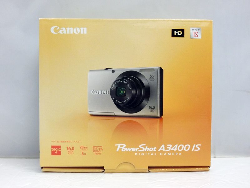Canon キャノン PowerShot A3400 IS PC1737 シルバー デジタルカメラ SDカード2GBおまけ パワーショット ...