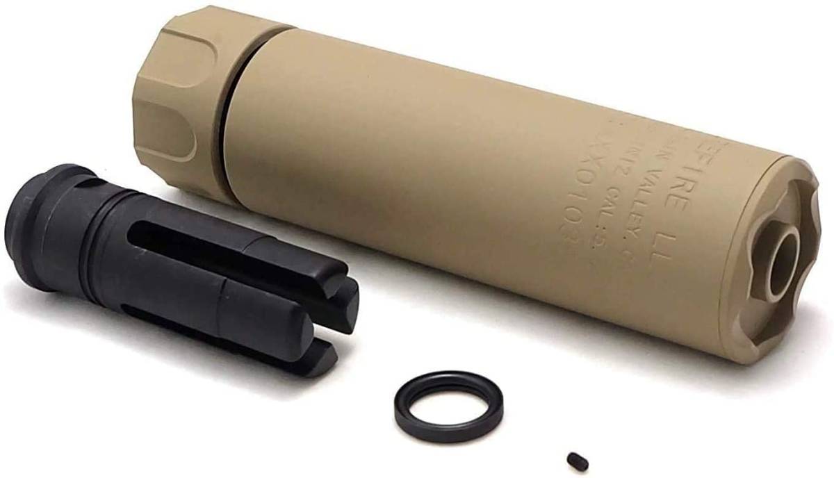 各社 電動/ガスブローバックライフル用 Sure Fire SOCOM556-RC2タイプサプレッサー/QDサイレンサー タンカラー(パーツ ...