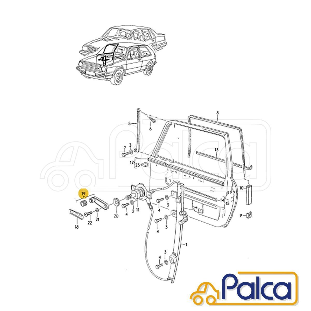 VW ウインドウクランクハンドル 左右共通| ゴルフ2 | ジェッタ2 | ポロ/86 86C | ビートル | ヴァナゴン/T3 T25 ...