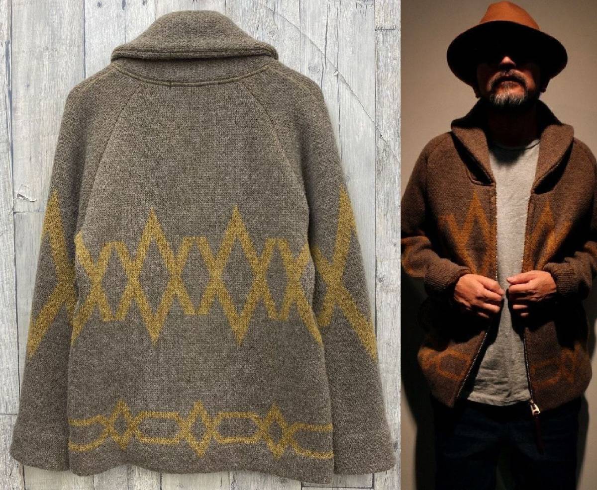 BACKBONE バックボーン 17AW ライン ダブル ジャガード ウール ショールカラー カウチン ニット セーター ジップ ジャケット ブルゾン M(バックボーン)｜売買された ...