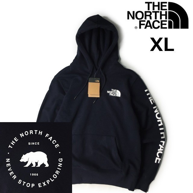 1円 売切 正規 THE NORTH FACE BEARSCAPE PULLOVER HOODIE パーカー US限定 袖ロゴ クマ 裏起毛 ...