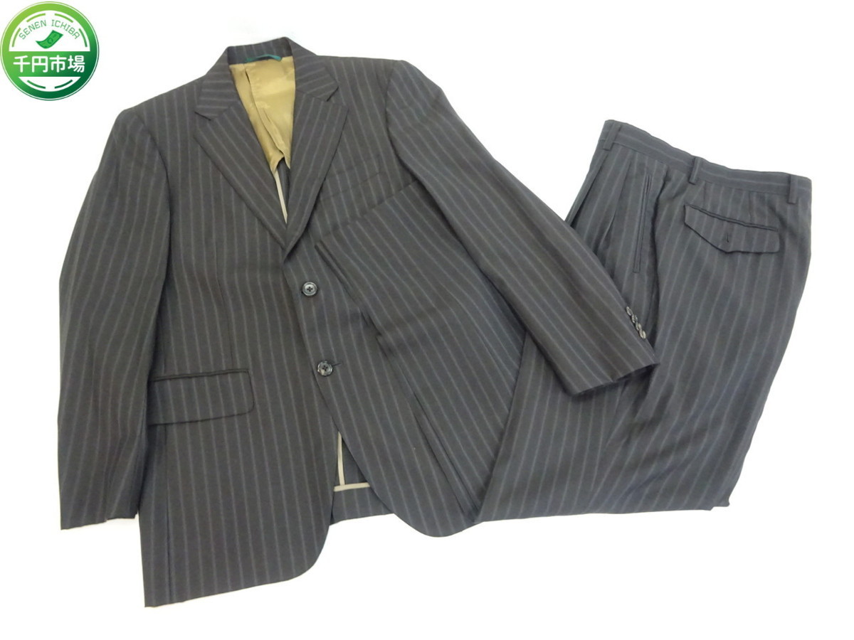 O-9627 Ermenegildo Zegna 生地 2つ釦 スーツ 92A5 W80 170 エルメネジルド ゼニア ストライプ 焦茶 ブラウン系 千円市場(エルメネジルド ゼニア)｜売買 ...