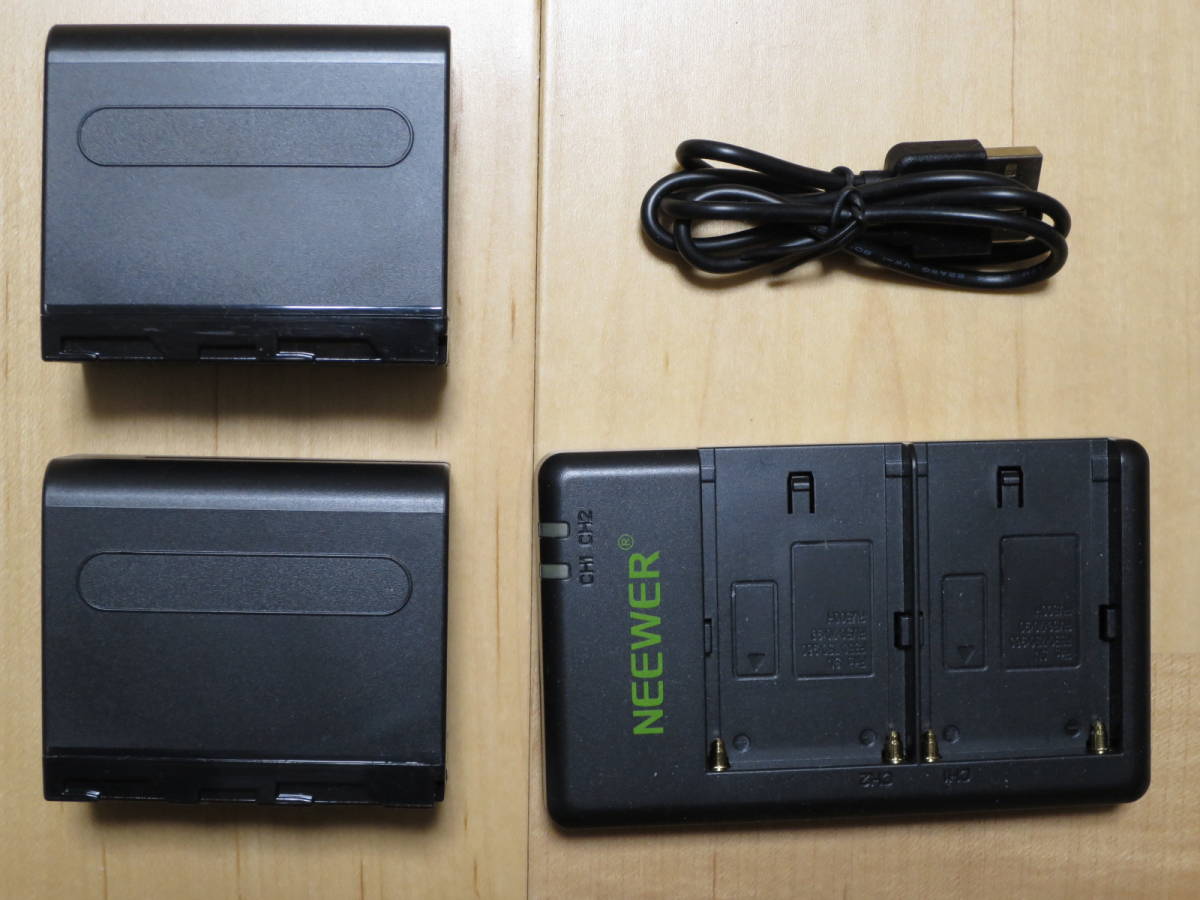 Neewer 6600mAhリチウムイオン交換用バッテリー NW-F970 SONY NP-F970 F960 F950 F770 F750 ...
