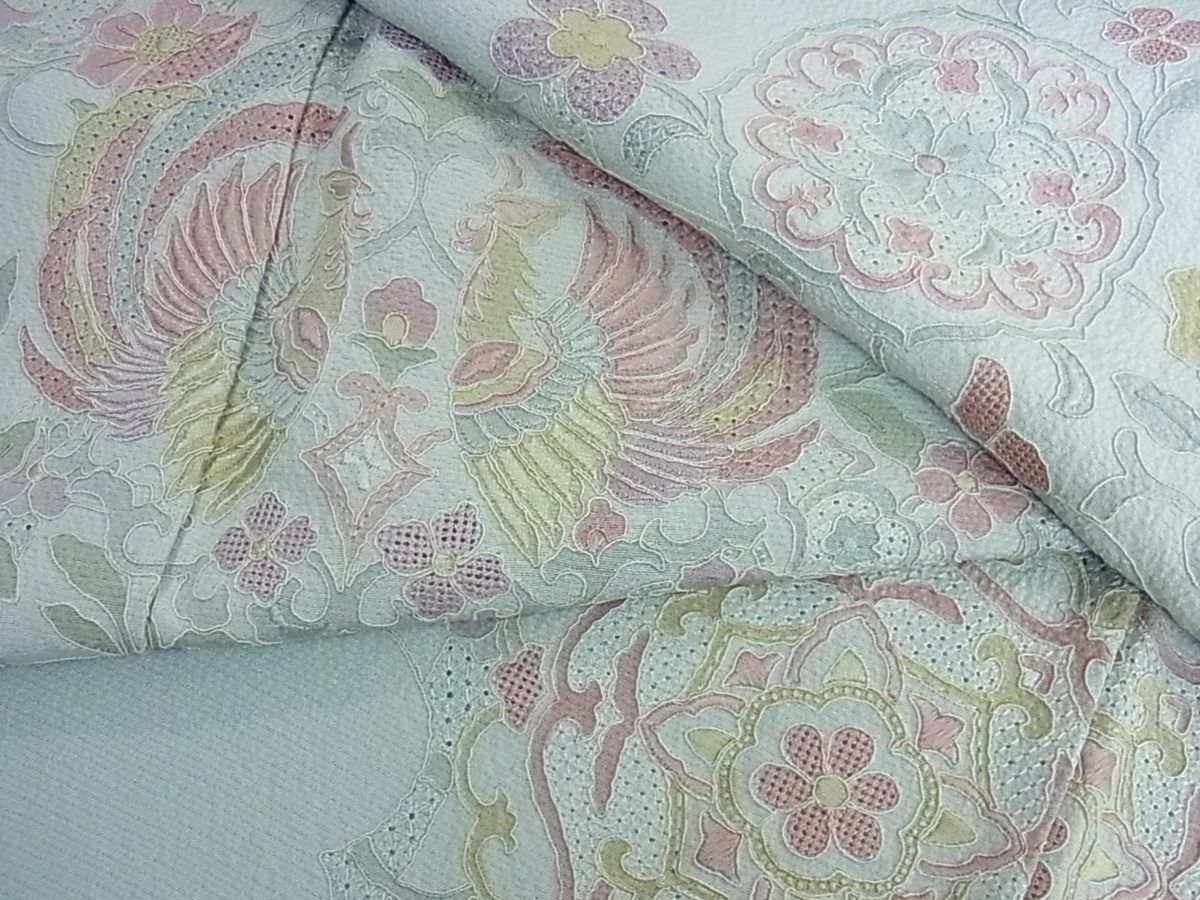 花美人着物 中国三大刺繍 スワトウ刺繍 汕頭刺繍 訪問着 向かい鳳凰花文 逸品 ic3752 ファッション