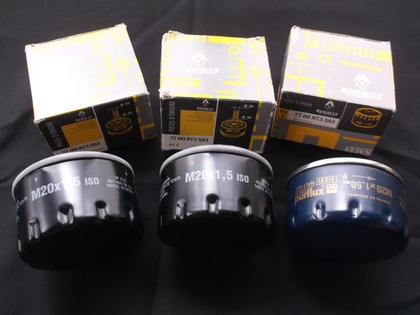 訳あり ルノー 純正 オイルフィルター エレメント 3個セット フランス製 スペイン製 7700873583 M20×1.5 カングー ...