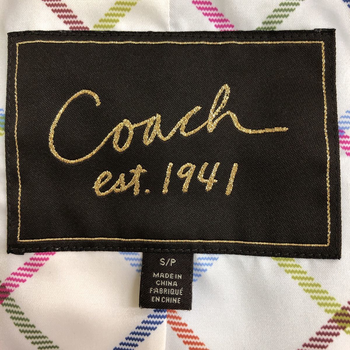 Z 〇 高級感溢れる '国内正規品' コーチ COACH est 1941 スプリング / トレンチコート ネイビー 裏地 チェック ...