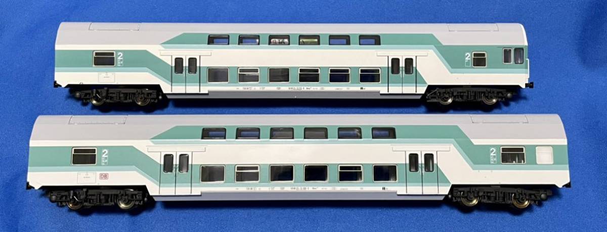 PIKO HO #53102 #53103 ドイツ鉄道 ダブルデッカー客車 ミントグリーン色 制御客車平面タイプ 2両 現状渡し(外国車輌 ...