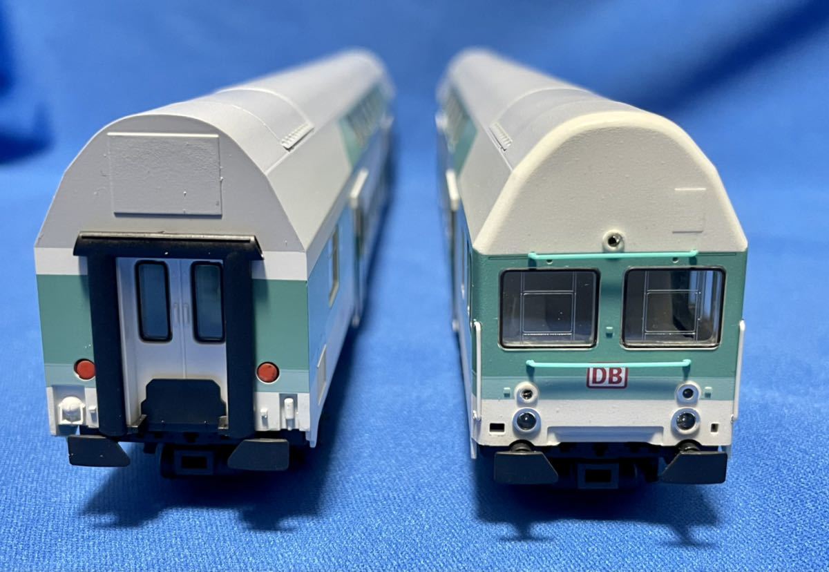PIKO HO #53102 #53103 ドイツ鉄道 ダブルデッカー客車 ミントグリーン色 制御客車平面タイプ 2両 現状渡し(外国車輌 ...