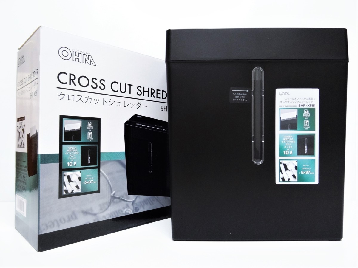 オーム電機 クロスカットシュレッダー SHR-X581 ブラック OHM CROSS CUT SHREDDER P(シュレッダー)｜売買されたオークション情報、yahooの商品情報をアーカイブ ...