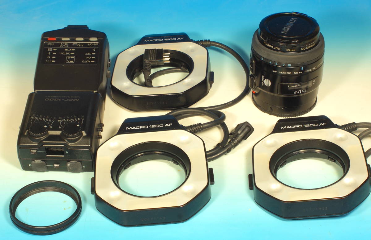 MINOLTA Macro flash コントロ-ラ- MFC-1000 + R-1200x3 + マクロレンズAF 50 MACRO(ソニー用)｜売買されたオークション情報、yahooの商品 ...
