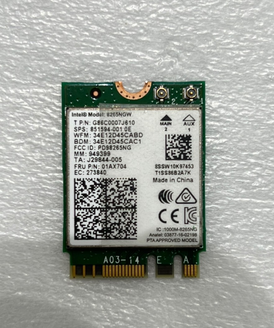 Intel Dual Band Wireless-AC 8265 8265NGW 無線LAN Wi-Fi5 Bluetooth 4.2(LAN ...