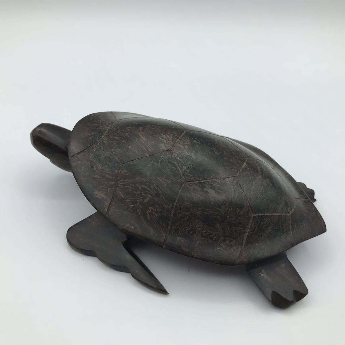 J53002 置物 亀 木製 動物 彫刻 美術品 彫り物 木彫り 人形 縁起物 オブジェ 雑貨 インテリア レトロ ヴィンテージ アンティーク ...