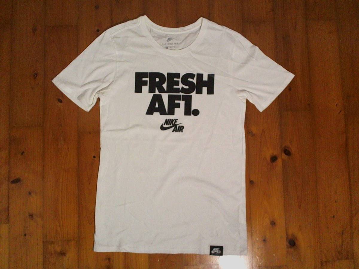 ナイキ THE NIKE TEE NIKE AIR FRESH AF1. エアフォース1 ロゴプリント半袖シャツ コットンTシャツ S 白 ...