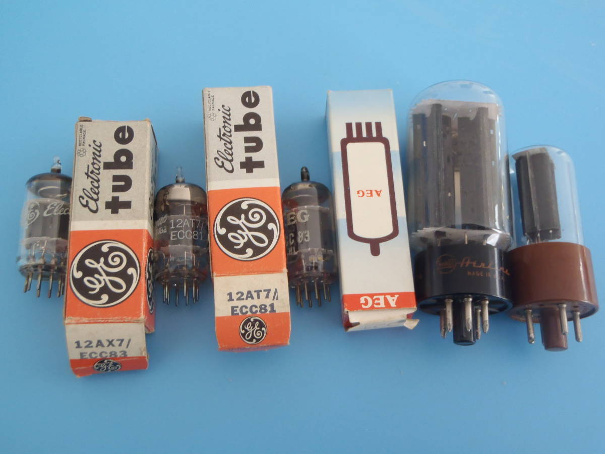 真空管 GE ゼネラルエレクトリック 6681/12AX7 1本 12AT7/ECC81 1本 / AEG ECC83 1本 / Airline 5U4GB +1おまけ 計5本(真空管)｜売買 ...
