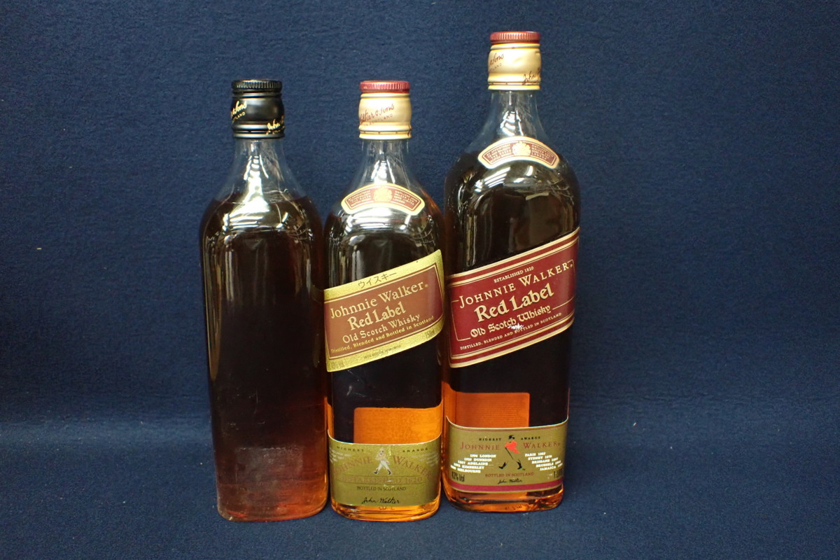 060807 Johnnie Walker ジョニーウォーカー レッドラベルx2 ブラックラベル 1000ml 750ml 750ml 三本 ...