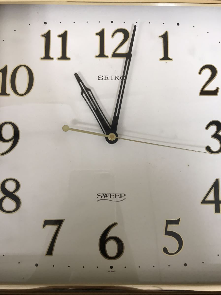 SEIKO/セイコー /壁掛け時計/掛時計/KH205B/連続秒針/ /電波時計/SWEEP/1.1kg/スクエア型/時計/昭和/レトロ ...