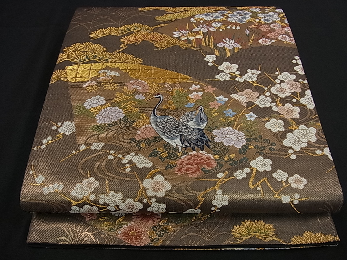 平和屋着物 六通柄袋帯 唐織 地紙取秋草 金糸 鈴乃屋扱い 逸品 qv1001(仕立て上がり)｜売買されたオークション情報、yahooの商品 ...