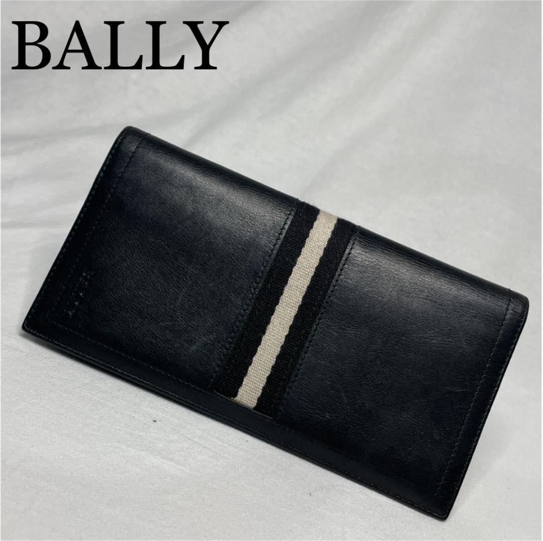 バリー 一流のアイテム BALLY 長財布 かぶせ財布 TALIRO トレスポ レザー ロゴ型押し スイス製 黒 ブラック 小銭入れ付き(長 ...