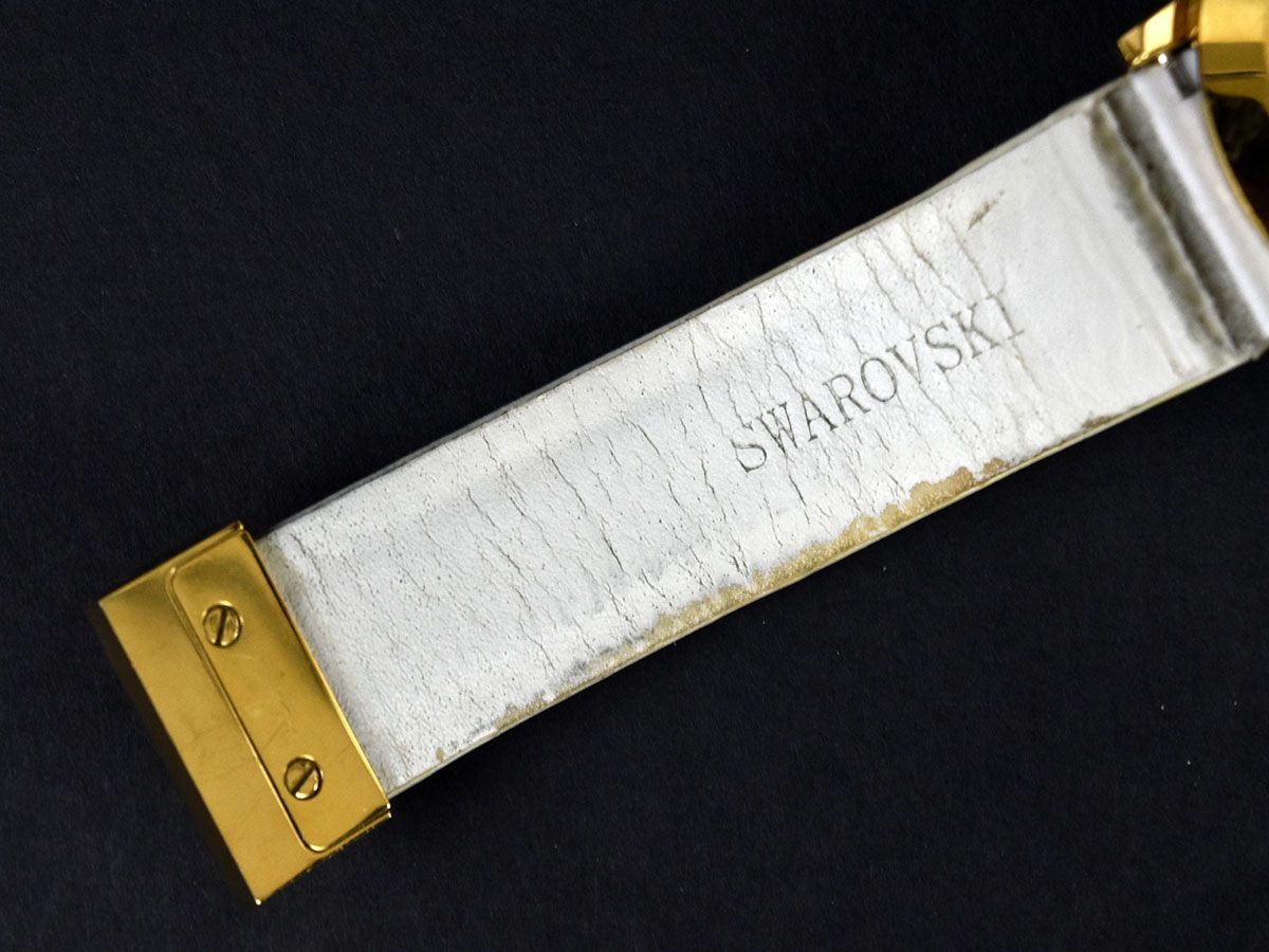 129132 SWAROVSKI スワロフスキー ピアッツァ 腕時計 クォーツ 2針 1000670 GP レザー クリスタルガラス ...