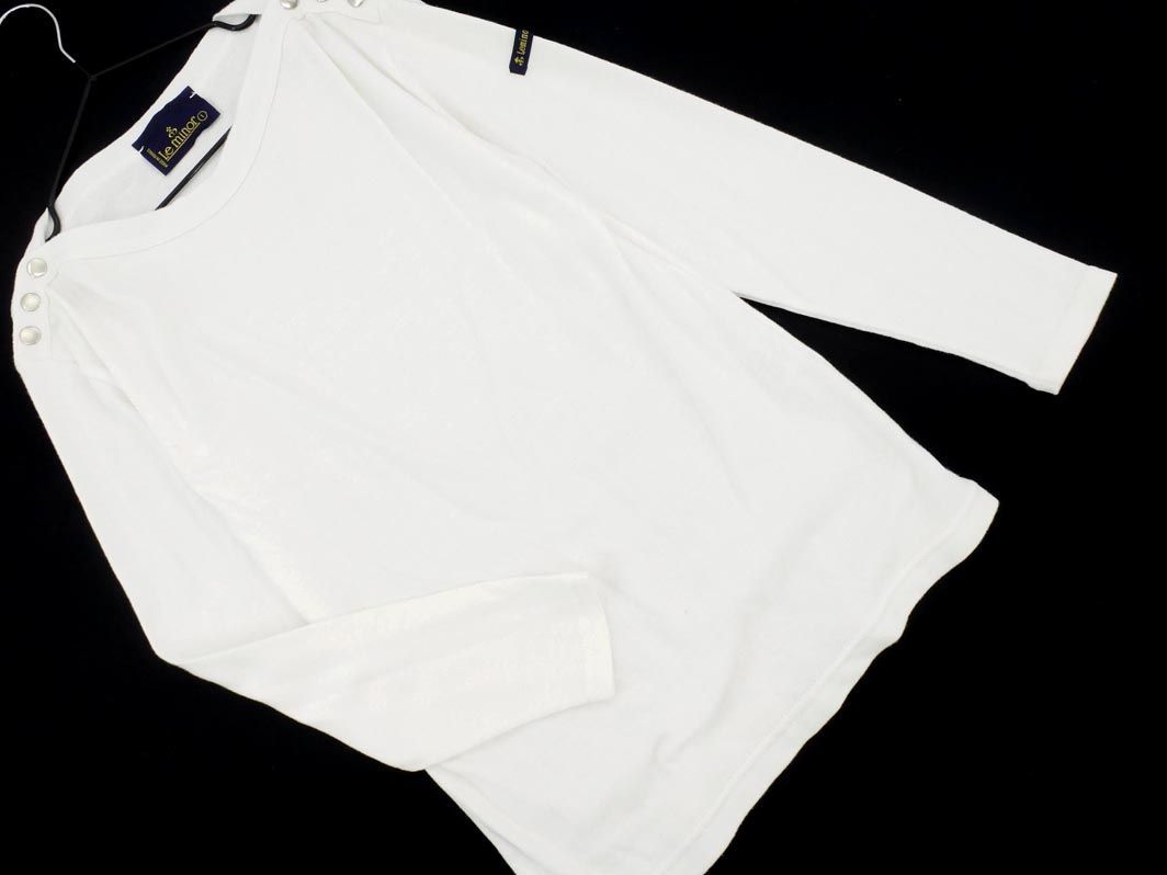 ネコポスOK Le minor ルミノア ボタン ボートネック カットソー size1/白 chb5 レディース(ルミノア)｜売買された ...
