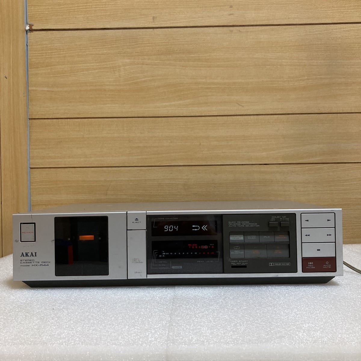 MK2967 AKAI HX-R44 アカイ カセットデッキ オーディオ 通電OK テープ再生NG 早送り／巻き戻しOK 現状品 0817 ...