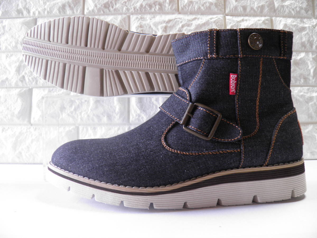 特価 匿名発送 のBobsonボブソン サイドジップ 内側ファスナー の可愛いデニム地ブーツ 26cm E29103DM(26.0cm)｜売買されたオークション情報、yahooの商品情報を ...