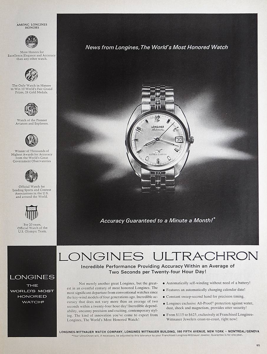 稀少 時計広告 1960年代ロンジン 時計広告/Longines Ultra-Chron Watches/H(その他)｜売買されたオークション情報、yahooの商品情報をアーカイブ公開 ...