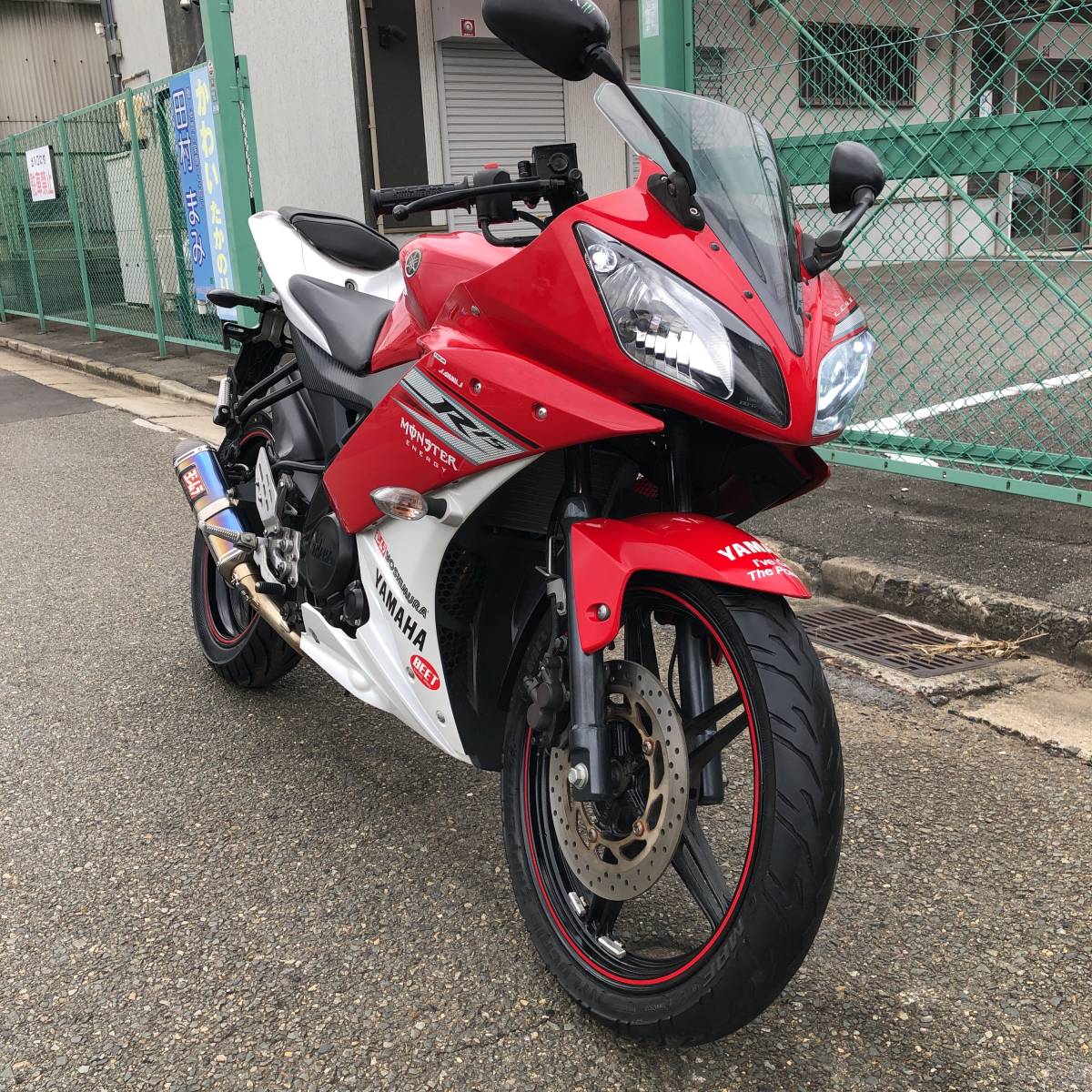 ヤマハ YZF-R15 1CK0 11889km ヨシムラマフラー リアタイヤ HIDヘッドライト ビビッドレッド 検 YZF-R1 ...