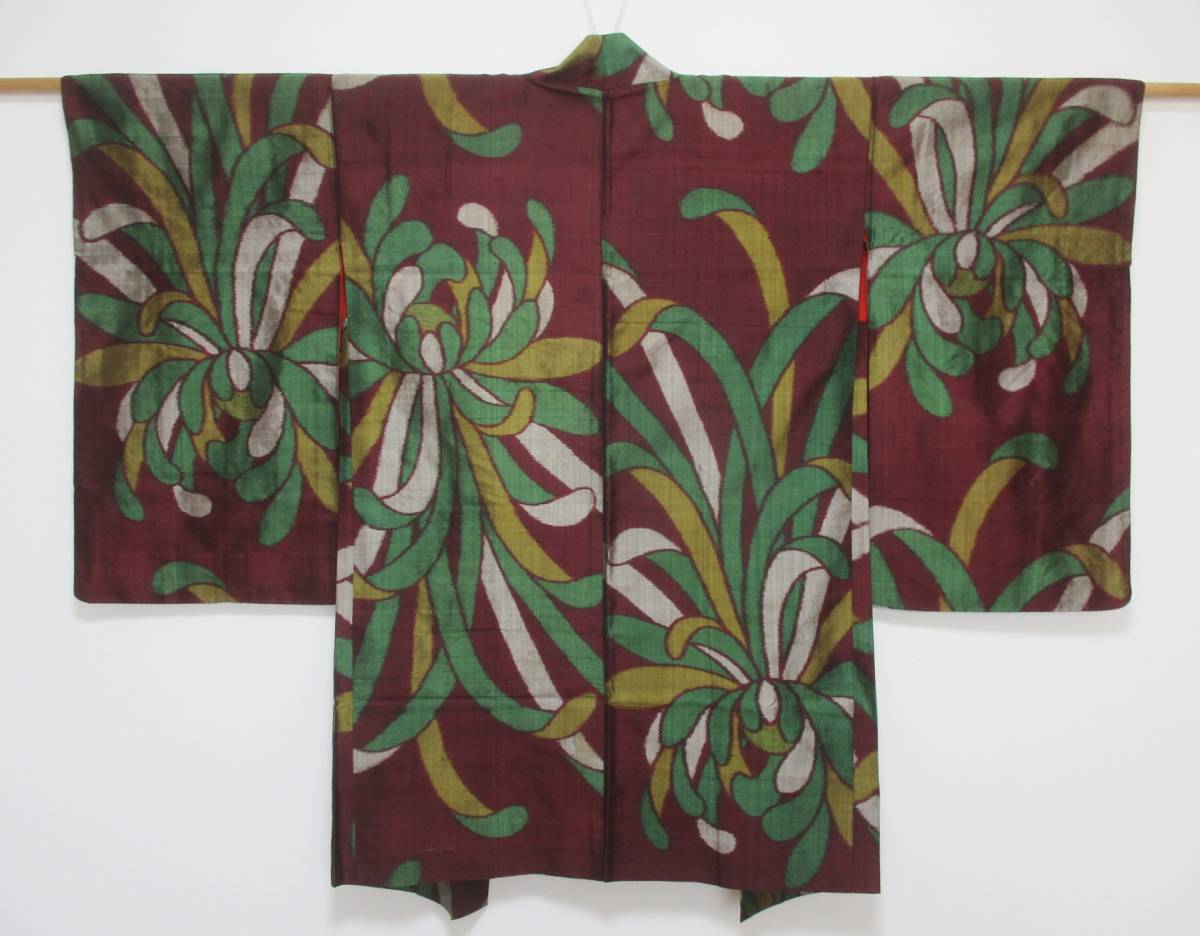 正絹 アンティーク 長羽織 銘仙 / 身丈98cm 裄65cm 袖丈64cm / 乱菊 / 同梱可 / 羽織のみの販売(アンティーク着物)｜売買されたオークション情報、yahooの商品情報を ...