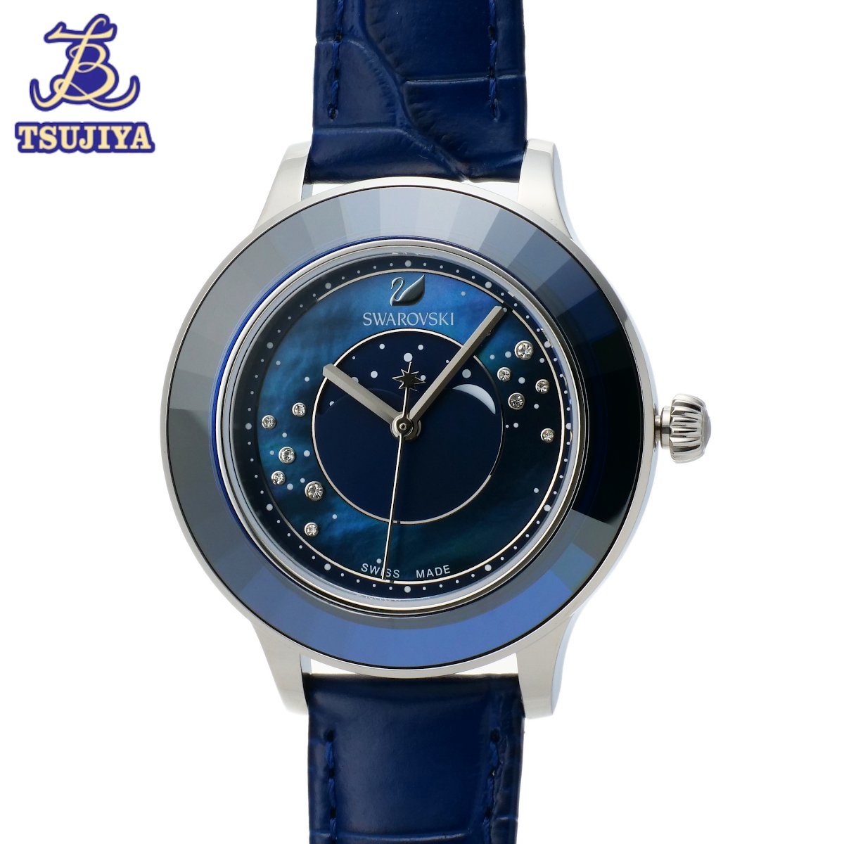 Swarovski スワロフスキー オクテア ラックスムーン 5516305 ブルー文字盤 クォーツ メンズ A 辻屋質店W0854(その他 ...