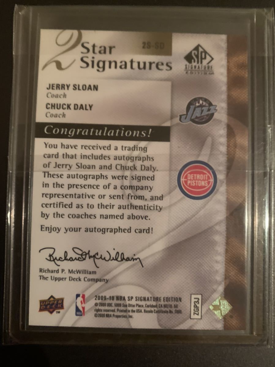 2009-10 SP Signature Edition 2 Star signatures Jerry Sloan Chuck Daly ...