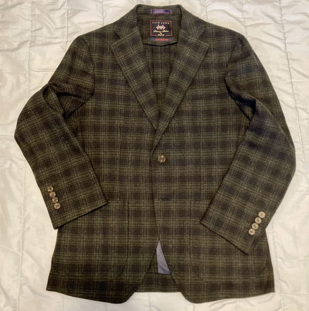 イギリス MOON社生地 CAFE SOHO ツイードジャケット(Sサイズ)｜売買されたオークション情報、yahooの商品情報をアーカイブ公開 - オークファン（aucfan.com）