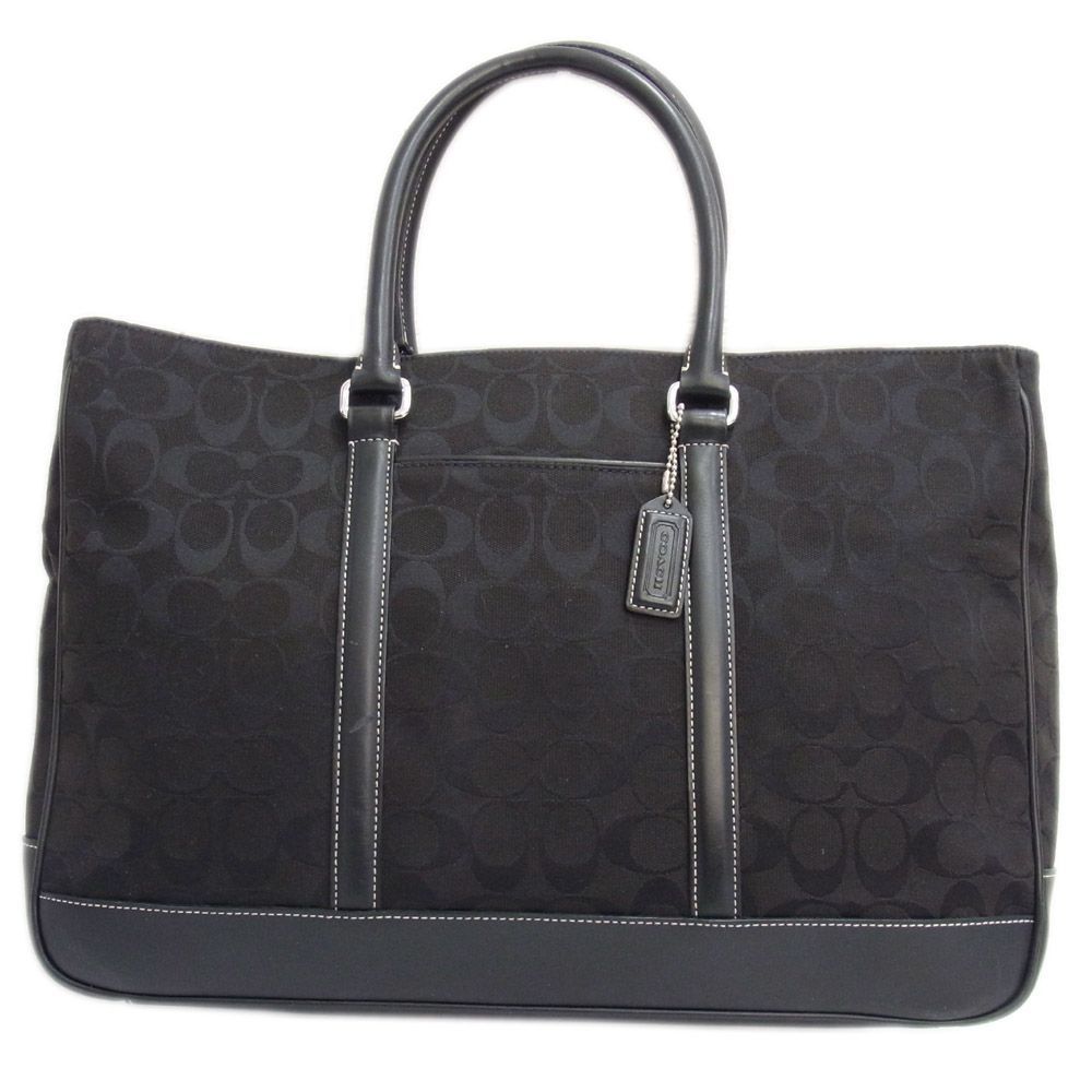 コーチ レザー使い トートバッグ ショルダーバッグ シグネチャー柄 レディース COACH 6088 正規品 ブラック 黒色 牛革 A4対応 ...