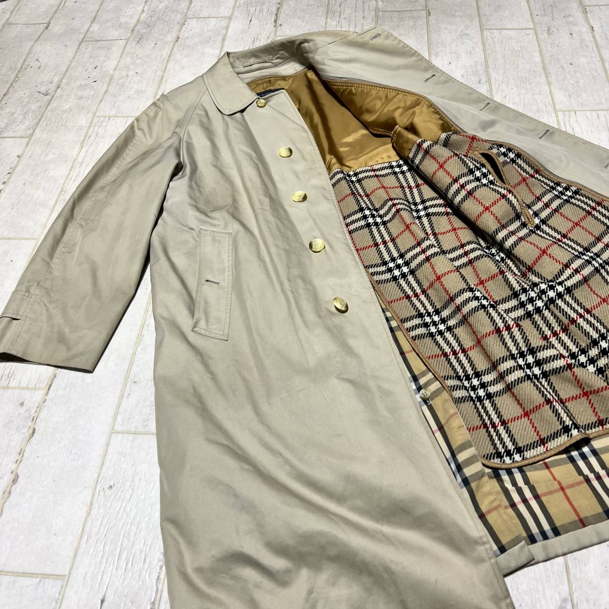 W-19 バーバーリー 比翼コート ライナー付き オールド ビンテージ サイズ94-175(Lサイズ)｜売買されたオークション情報、yahooの商品情報をアーカイブ公開 - オークファン ...