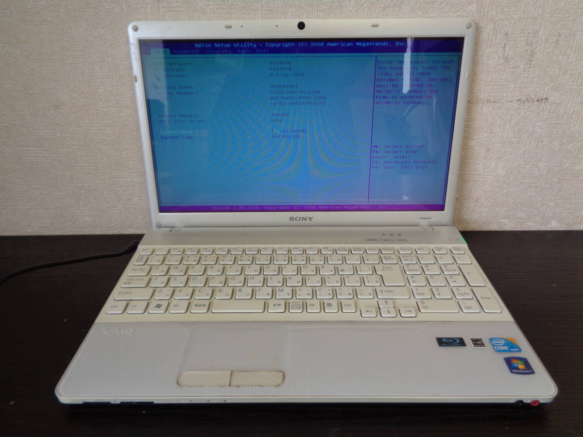 SONY VAIO PCG-71311N VPCEB49FJ Win7/i5-480M/4GB Bios表示OK ジャンク品 部品どりに 管理N853(15インチ～)｜売買されたオークション ...