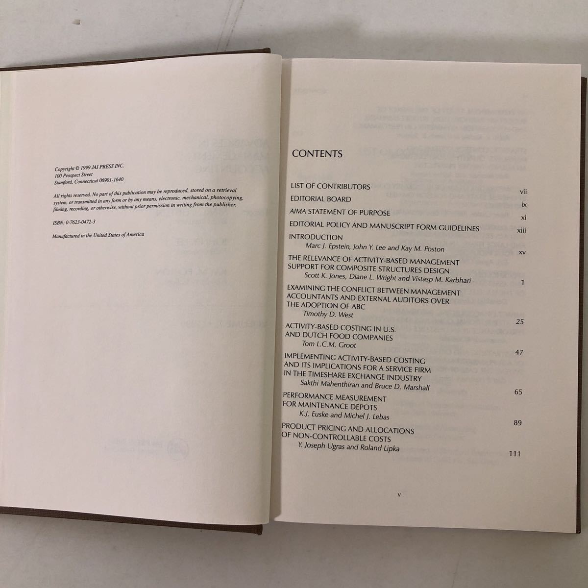 本38 ADVANCES IN MANAGEMENT ACCOUNTING Editors: MARC J. EPSTEIN JOHN Y ...