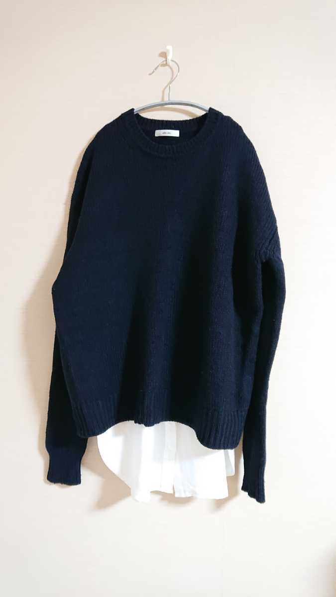 ehere iena クルーネックニット ネイビー プルオーバー シルク ウール(セーター)｜売買されたオークション情報、yahooの商品情報 ...