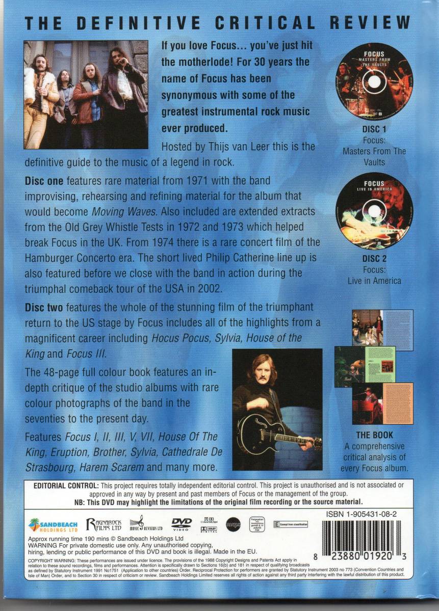 2枚組DVD フォーカス／AN INDEPENDENT CRITICAL REVIEW DVD＆BOOK SET 輸入盤 Masters ...