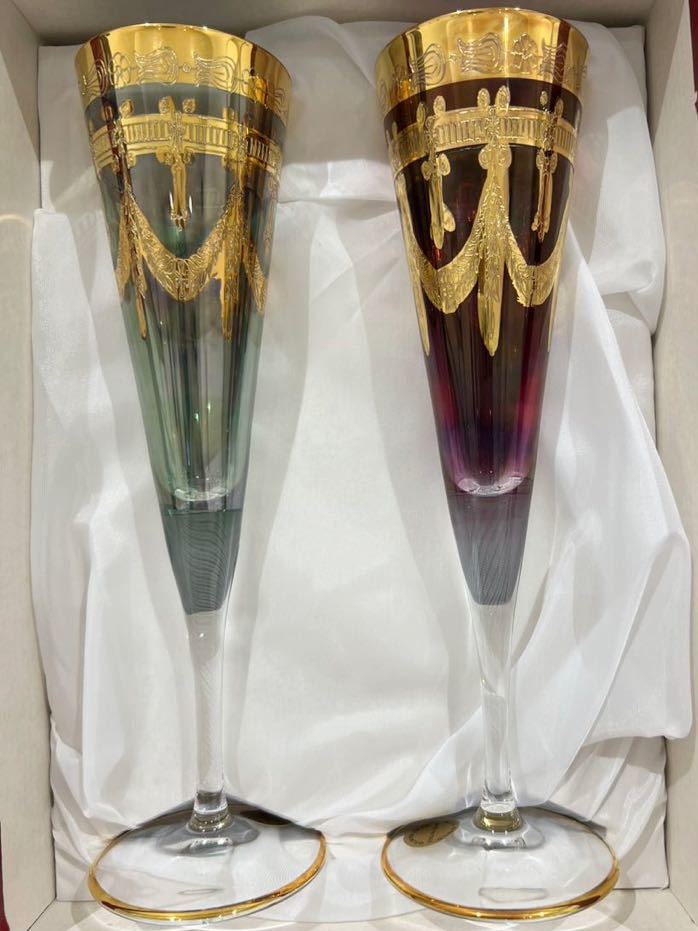 保管品 Eurodecシャンパングラス Venetian Glassベネチアングラス イタリア製 2P(シャンパングラス)｜売買された ...