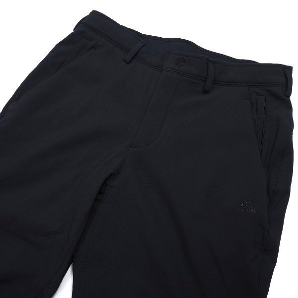 N907 adidas アディダス 秋冬 裏起毛 ストレッチ ゴルフパンツ 保温 裏フリース ベルトループ 耐水加工 O ブラック(86cm ...
