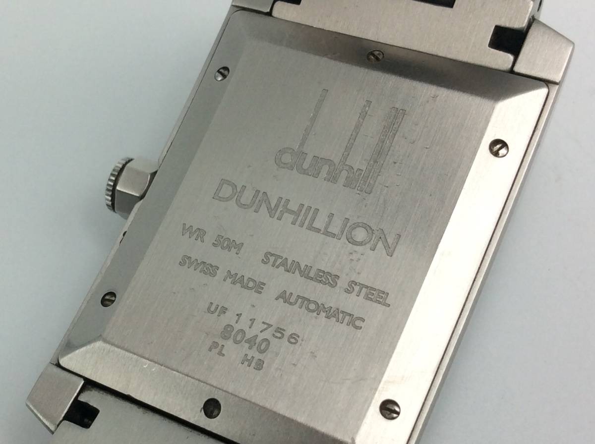 T125 AT/稼働 dunhill 腕時計 ダンヒル 8040 DUNHILLION 自動巻 ダンヒリオン ブラック系文字盤 デイト ...